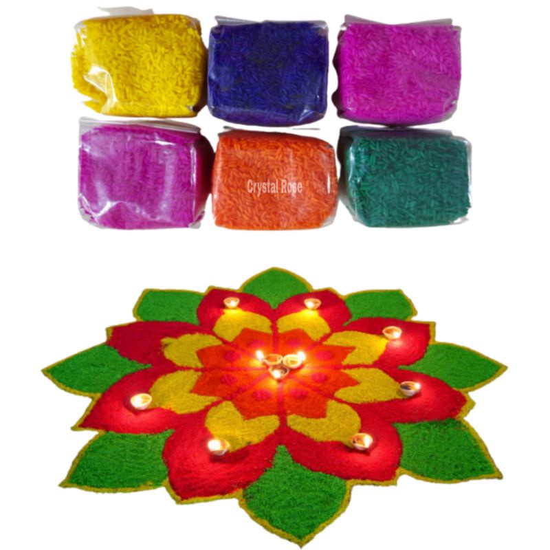 10 IN 1 Rangoli Kolam Arisi/Colour Rice | Shopee Malaysia