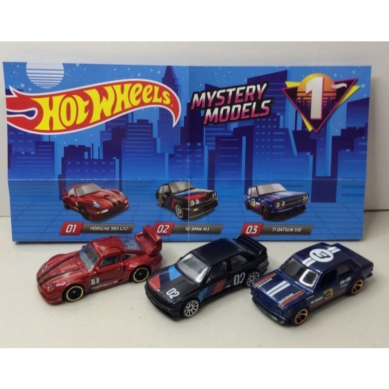 Hotwheels mystery models - Porsche 993 GT2 -92 BMW M3 - 71 Datsun 510 ...