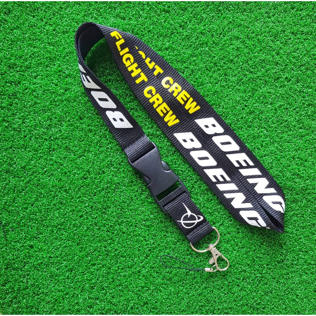 [KEDAI LOKAL] PREMIUM FLIGHT CREW BOEING Lanyard with FREE ID HOLDER ...