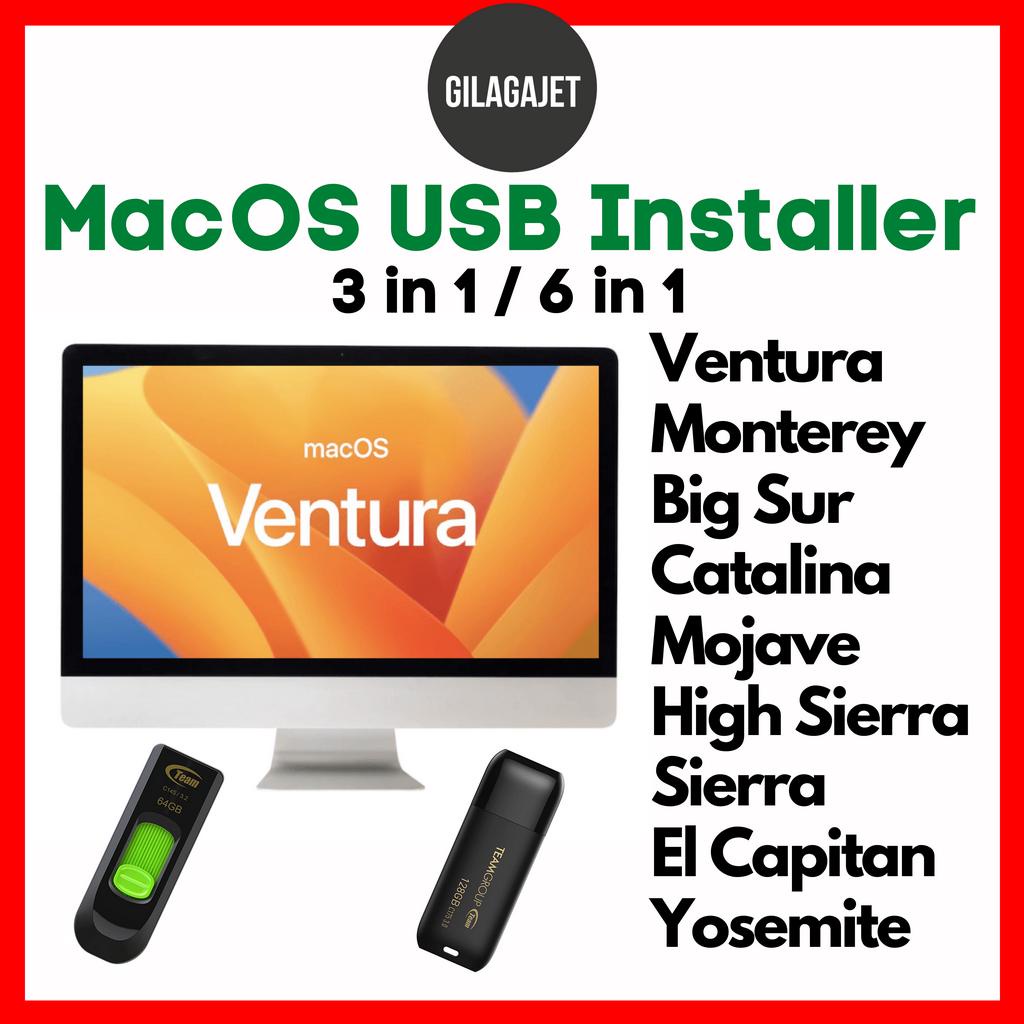 Mac OS USB Pendrive Multiboot Installer Ventura Monterey BigSur Catalina Mojave High Sierra El ...