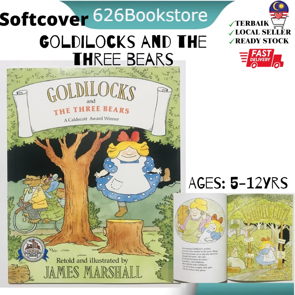 [626Book] Goldilocks and Three Bears Softcover Book A4 Size Bedtime ...