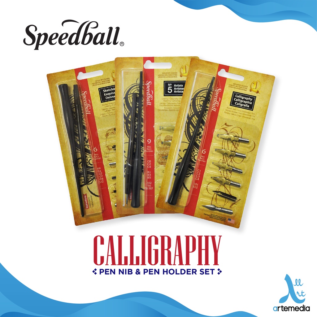 Speedball Calligraphy Nib and Pen Holder Dip Pen Set | Shopee Malaysia