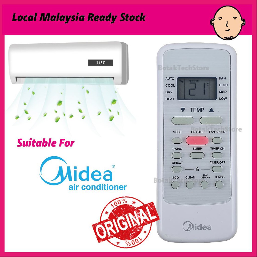 Midea Air Cond Aircond Air Conditioner Remote Control**Original ...