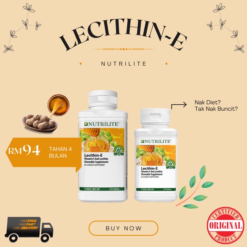 🔴READY STOCK🔴 Nutrilite Lecithin-E (Vitamin E & Lecithin Chewable Supplement) | Shopee Malaysia