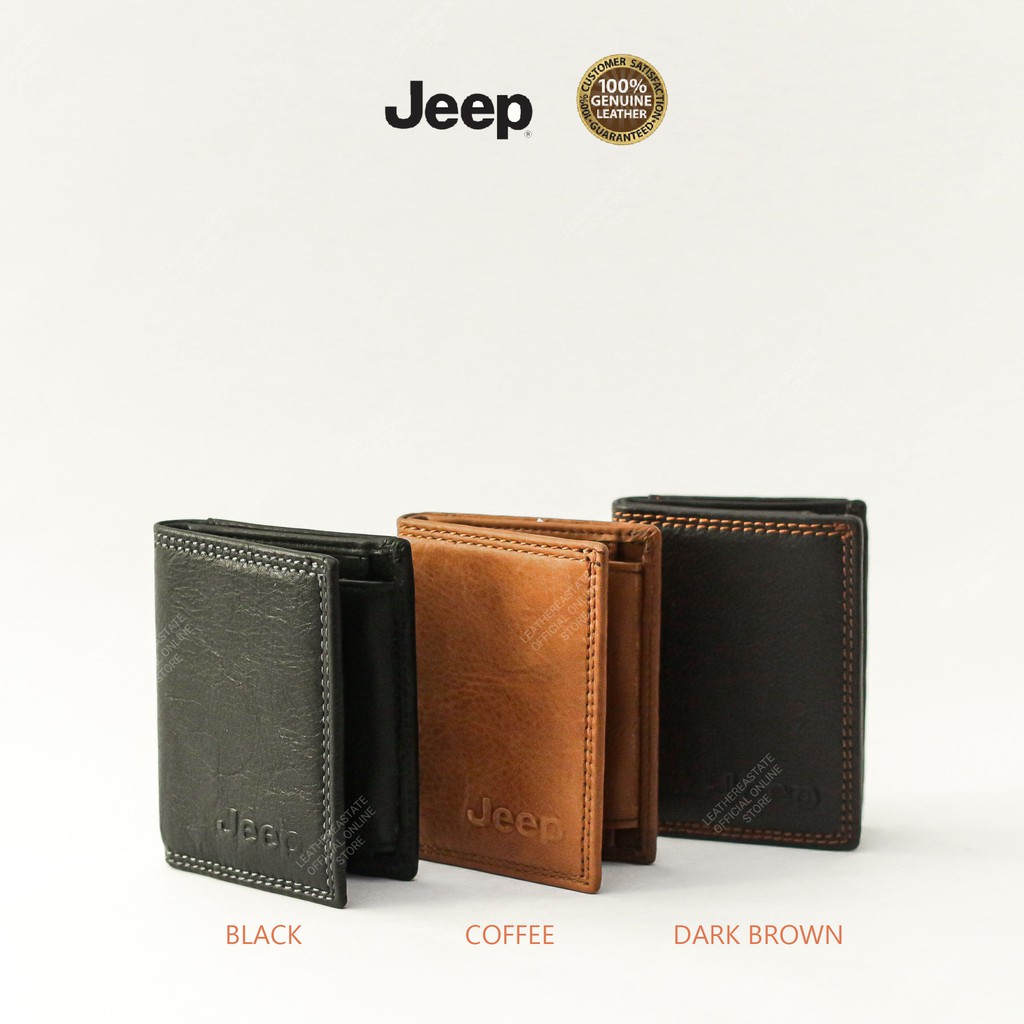 ORIGINAL JEEP Men's Guaranty Top Grain 100% Genuine Leather Bi-Fold ...