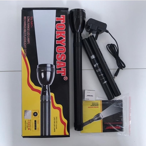 Tokyosat Japan 5 Battery Torchlight-Super Bright LED Rechargeable ...