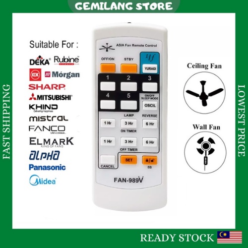 Ceiling Fan Remote Control Universal Remote Kipas Syiling Dinding Rumah ...