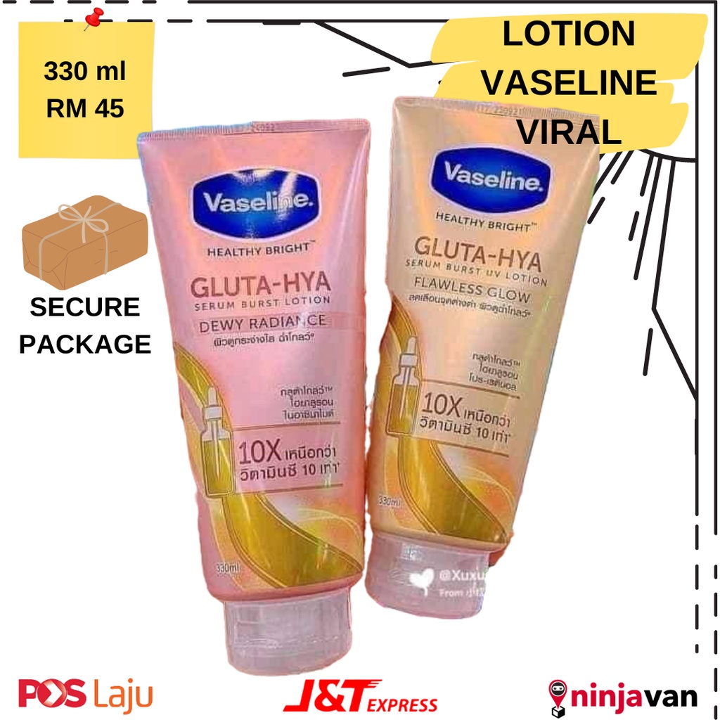 LOTION VASELINE VIRAL HOT SERUM PUTIH KULIT | GLUTA HYA SERUM LOSYEN ...