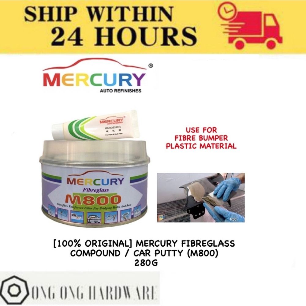MERCURY FIBREGLASS COMPOUND / CAR PUTTY (M800) - 280G | Shopee Malaysia