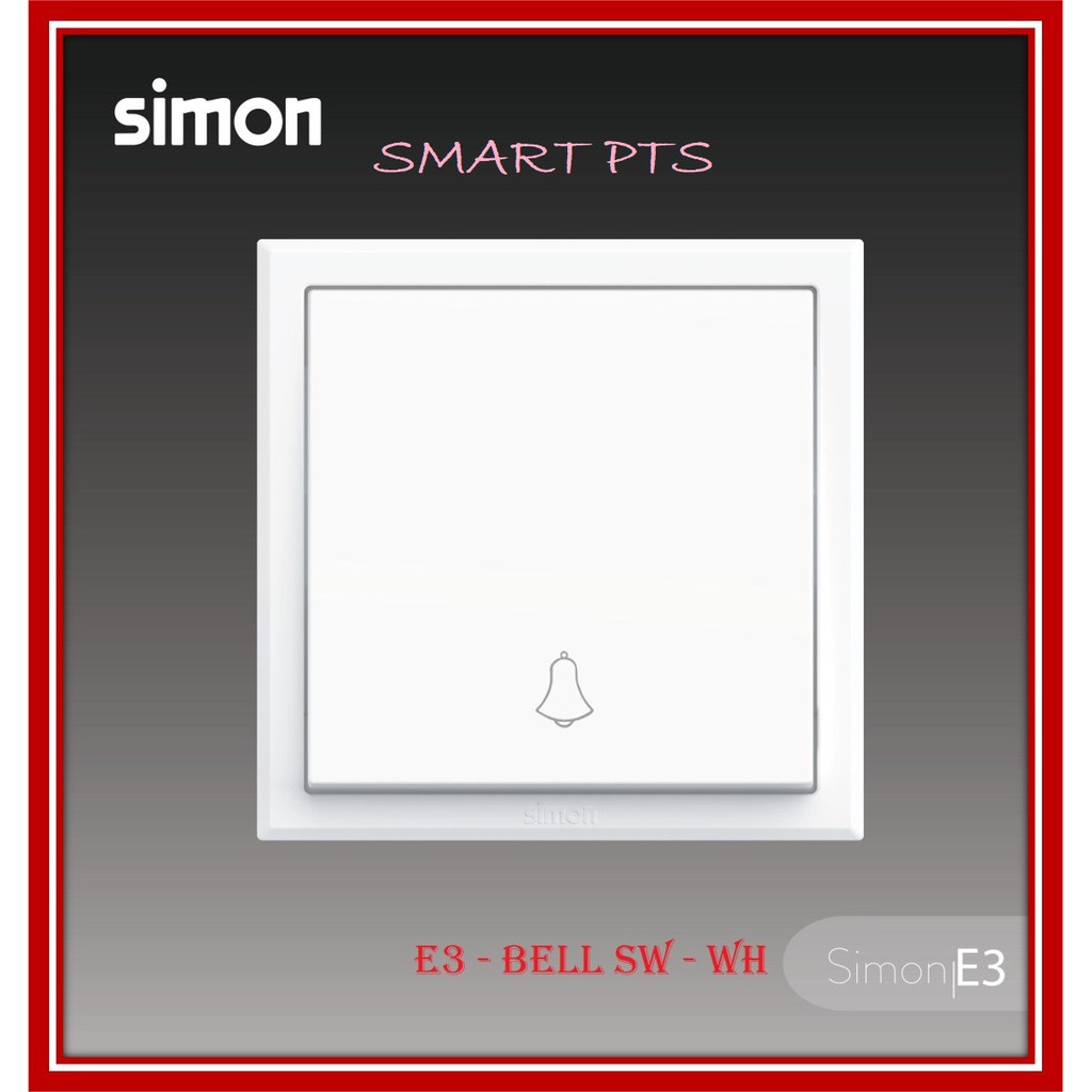 SIMON E3 White - Switch Suis Loceng 1GANG DOORBELL Switch - FULL WHITE ...