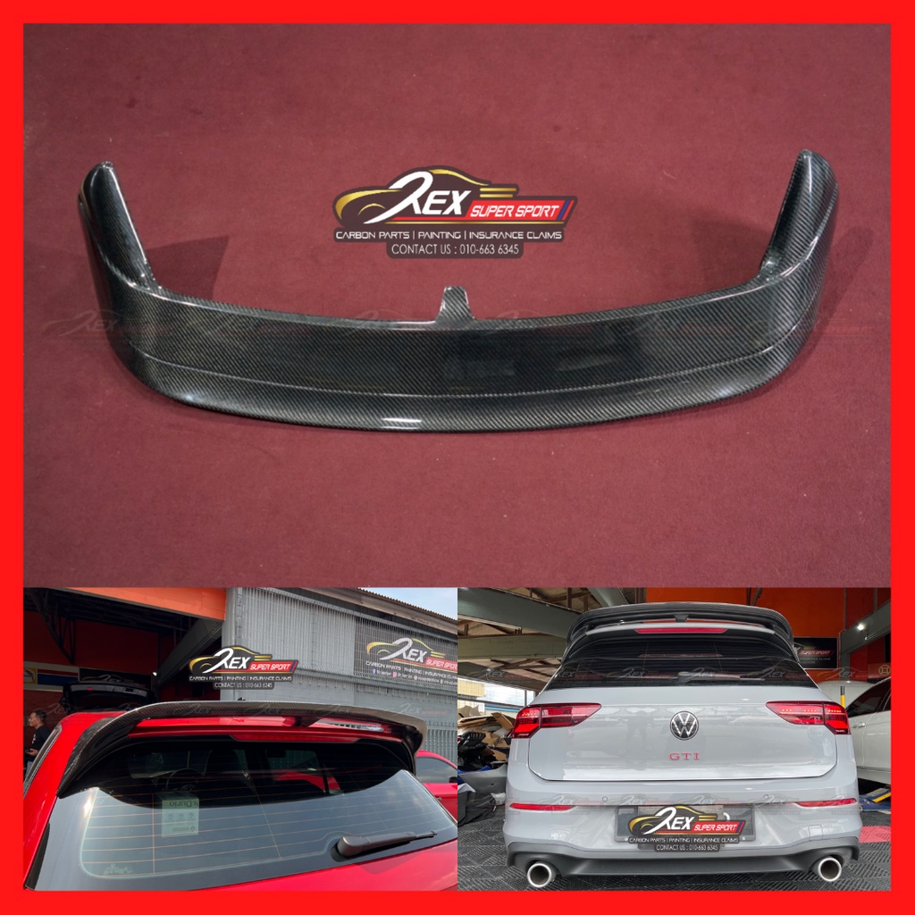 VW Volkswagen Golf MK8 GTI R R-Line Rear Spoiler CS Real Forged ...