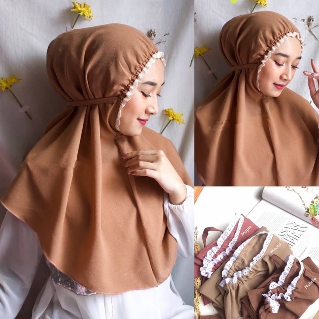 Maryam LACE BERGO HIJAB / ELYA HIJAB / KHIMAR LACE MARYAM | Shopee Malaysia