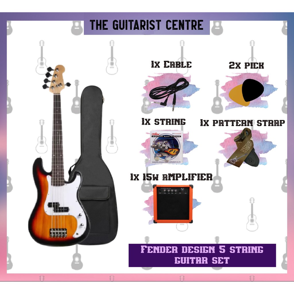 【F5】Fender Design 5 String Electric Bass Guitar Set/F5 Fender Style ...