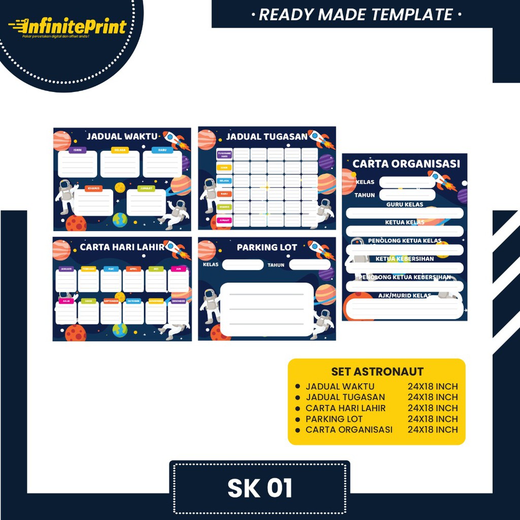 Set Banner Murah Hiasan Kelas Kecerian Kelas Jadual Tugasan Jadual