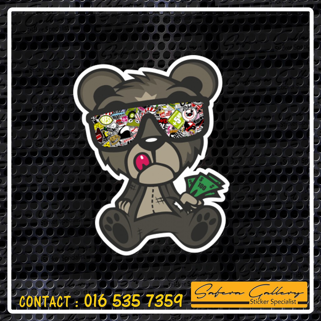 STICKER BEAR JDM STICKER BOMB jdm car decal stickers bumper windshield ...