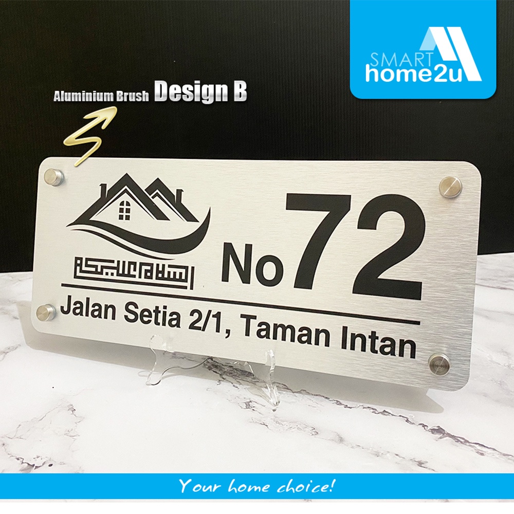 Modern Design House Number Aluminium / Plat Nombor Rumah Aluminium ...