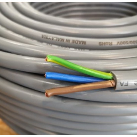 LOCAL 3 X CORE FLEXIBLE EXTENSION CABLE 70/076 - 100% COPPER - MADE IN ...