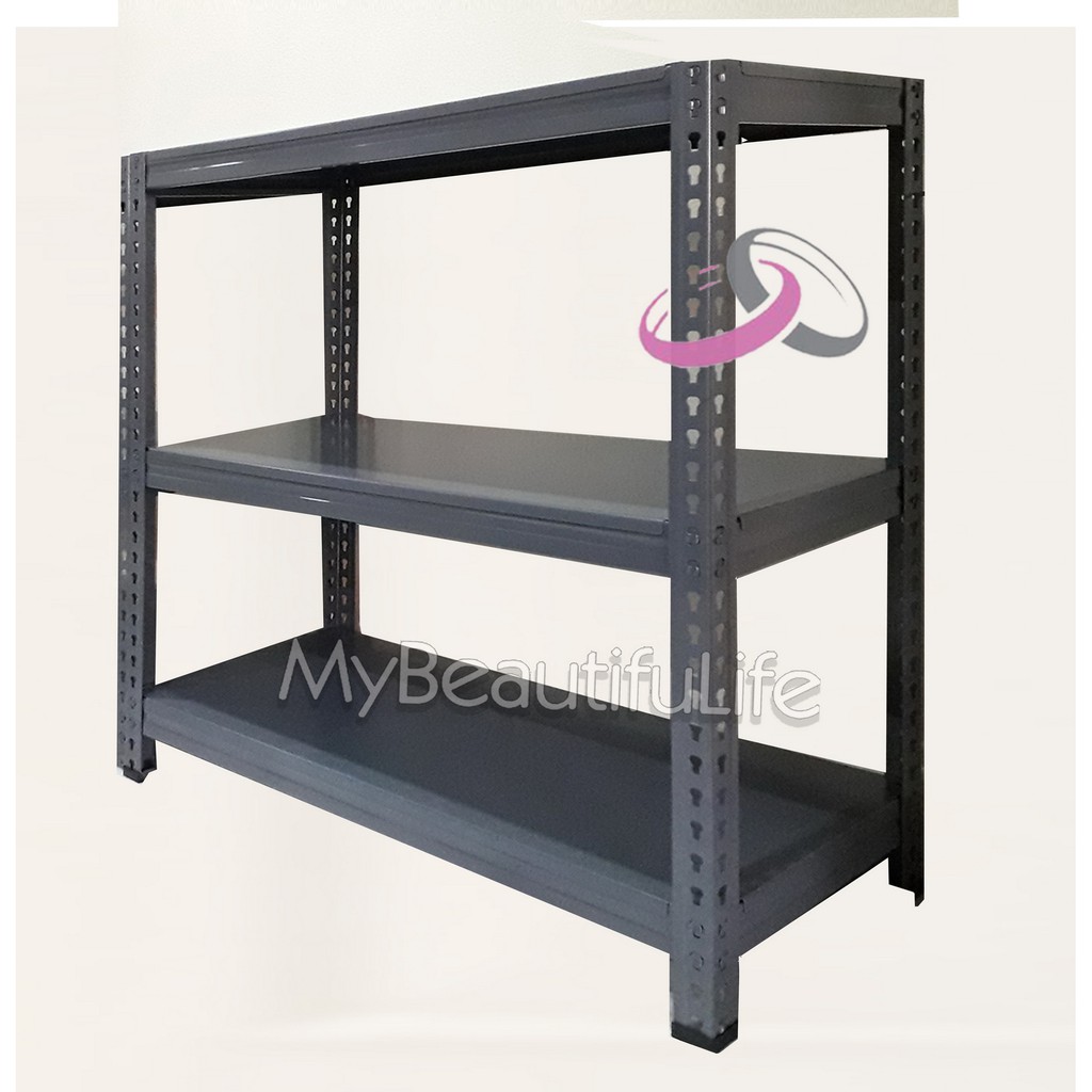 DIY Boltless Rack 3 Levels 3ft Height Steel Rack (Rak Besi) | Shopee ...