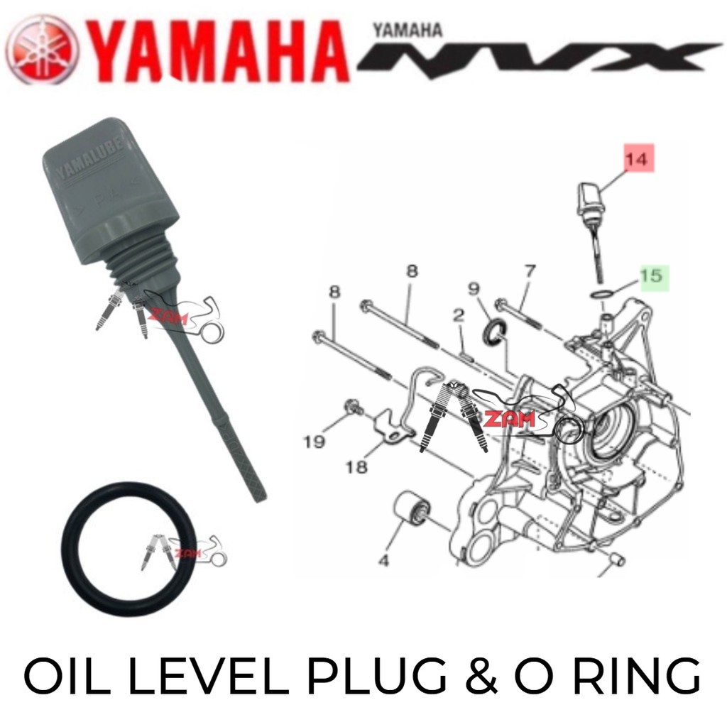 💯 ORIGINAL YAMAHA OIL LEVEL PLUG 2DP-E5362-00 & O RING - 5LW-E3769-00 FOR NVX 155 | Shopee Malaysia