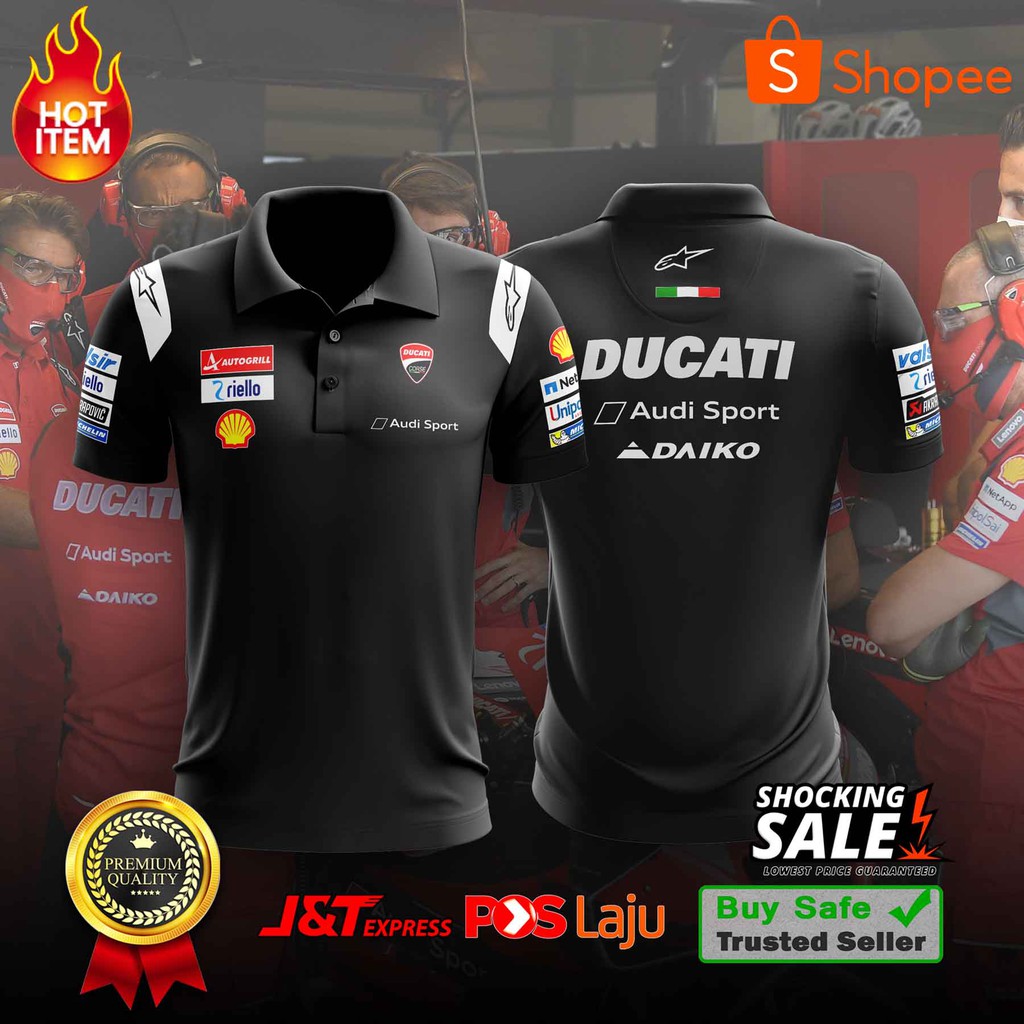 LATEST VERSION>> T-Shirt Polo MotoGP Ducati team Crew -Red/Black (size ...