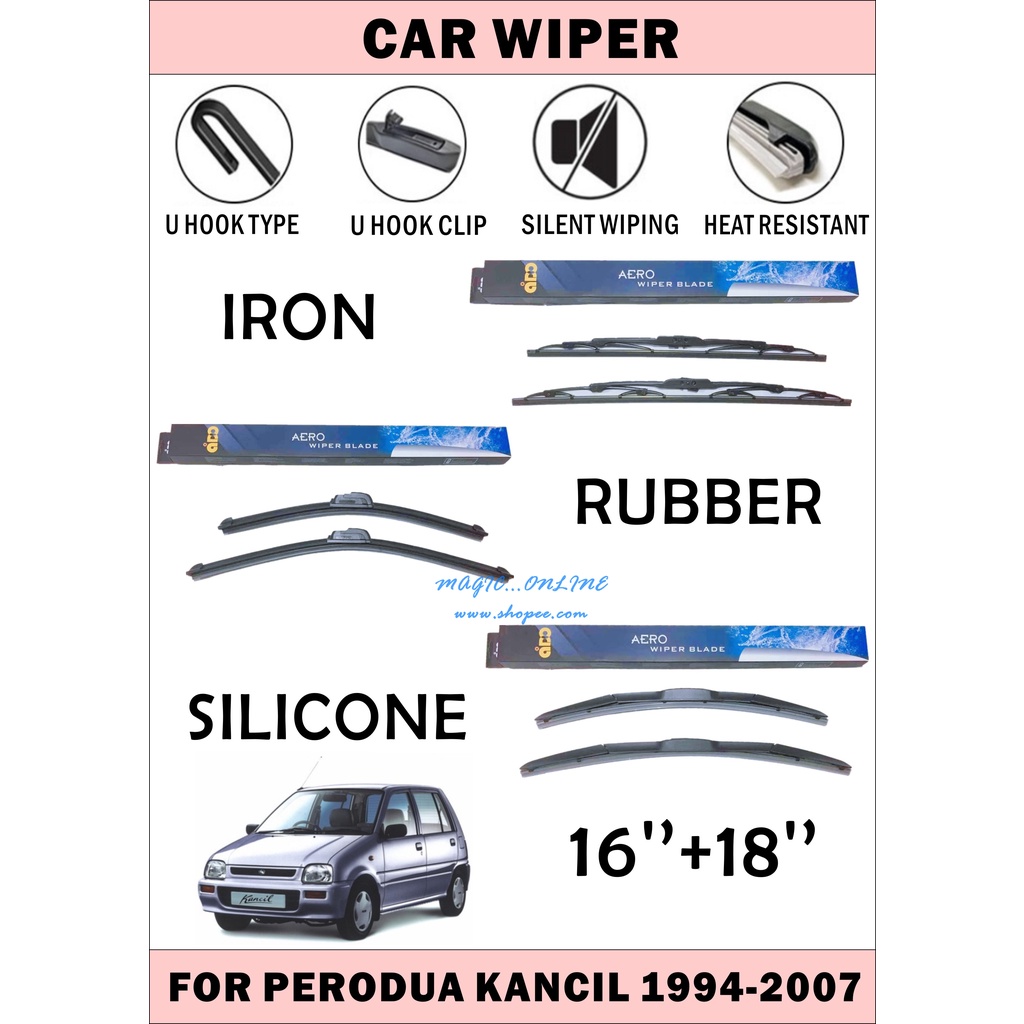 PERODUA KANCIL 1994-2007 CAR WIPER(RUBBER/IRON/SILICONE) | Shopee Malaysia