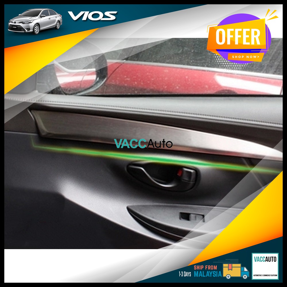 Toyota Vios (3rd Gen) Door Silver Panel Protector Side Front Door Trim ...