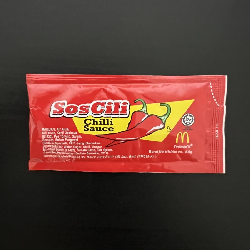 McDonalds Chili Sauce Sachet (1 pcs) / Sos Cili Sachet Mcd | Shopee ...