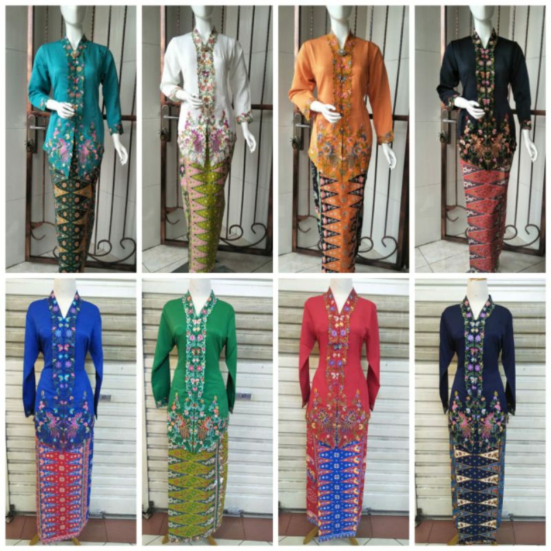 PUTIH Modern Long Sleeve Brocade Kebaya Embroidery Jumbo Modern Betawi ...