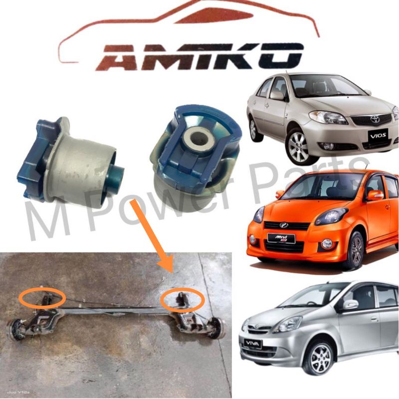 AMIKO Heavy Duty Silicone Rear Axle Bush Myvi,Viva,Vios NCP42 Rear ...