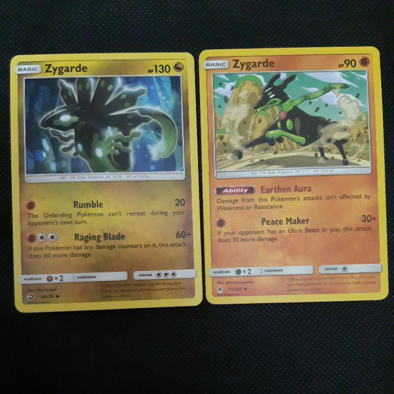 Pokemon Card TCG: Zygarde Set - 2cards (NON HOLO) 100% Original Pokemon ...