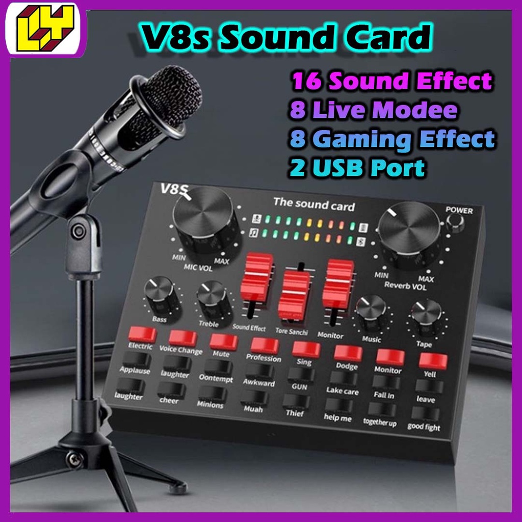 V8S / V8 PLUS Mobile Phone Microphone Live Usb External Sound Card for ...