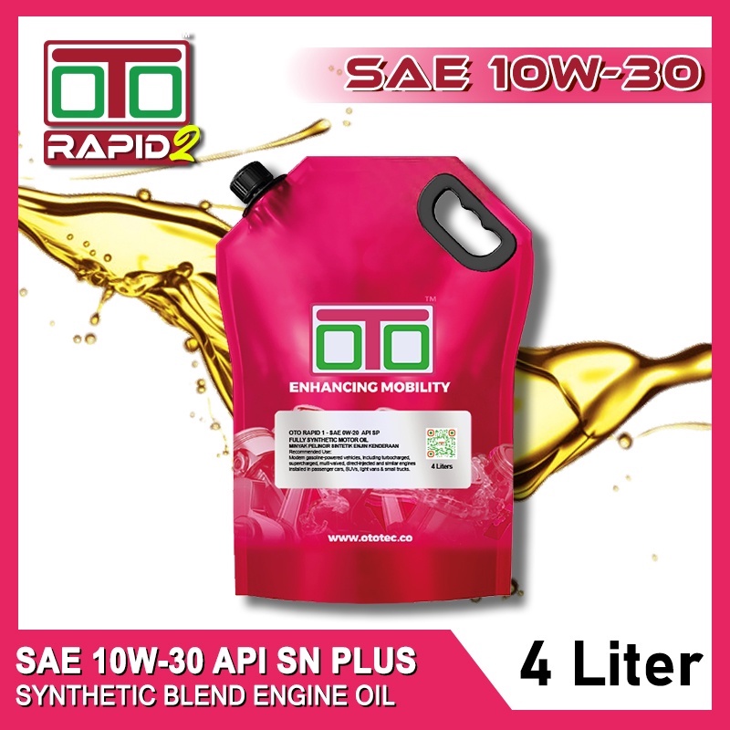 OTO RAPID2 10W30 /10W40 /15W40 4L SYNTHETIC BLEND ENGINE OIL Minyak ...