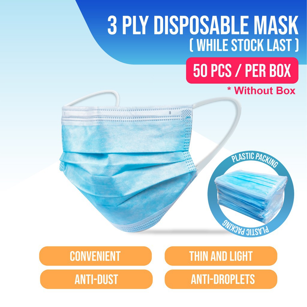 Winner Medical 3 PLY Face Mask 50pcs ( Soft Earloop ) / Normal 3 PLY ...