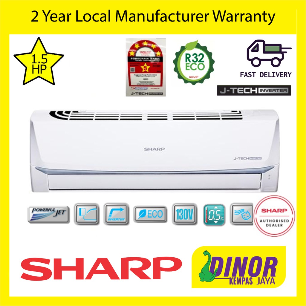 Sharp R32 Inverter 1.5HP Air Cond Air Conditioner AHX12VED2 / AUX12VED2 ...
