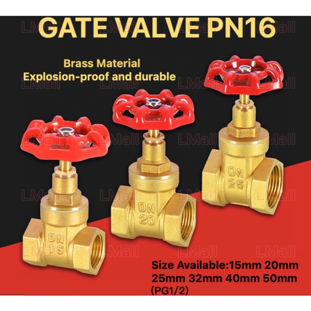 SEMENYIH Gate Valve Female Thread Copper Fitting Brass Control Water ...