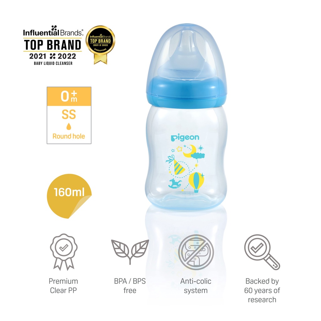 Pigeon PP 160ml / 240ml / 330ml SofTouch Wide Neck Feeding Bottle Baby/ Nursing Bottle | Botol ...