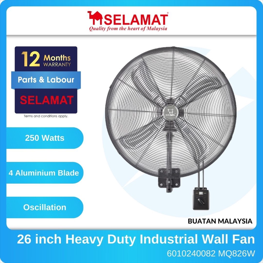 SELAMAT SIRIM 26 inch Heavy Duty Industrial Wall Fan 4 Blade (26 ...