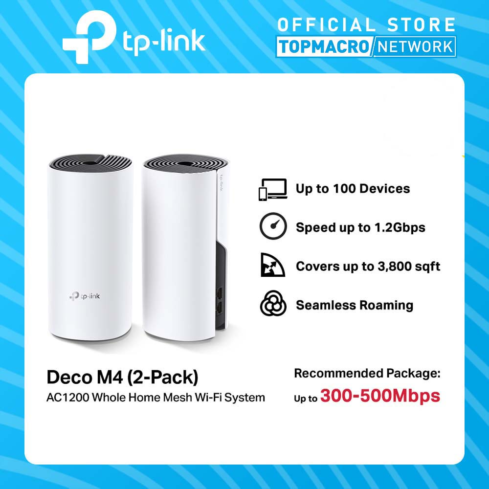TP-LINK DECO M4 (2 PACK) - AC1200 WHOLE HOME MESH WIFI SYSTEM | Shopee ...