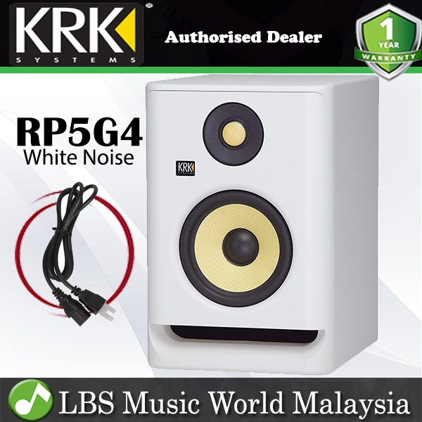 KRK RP5G4 Rokit 5 G4 Powered Active Studio Monitor Speaker White Noise ...