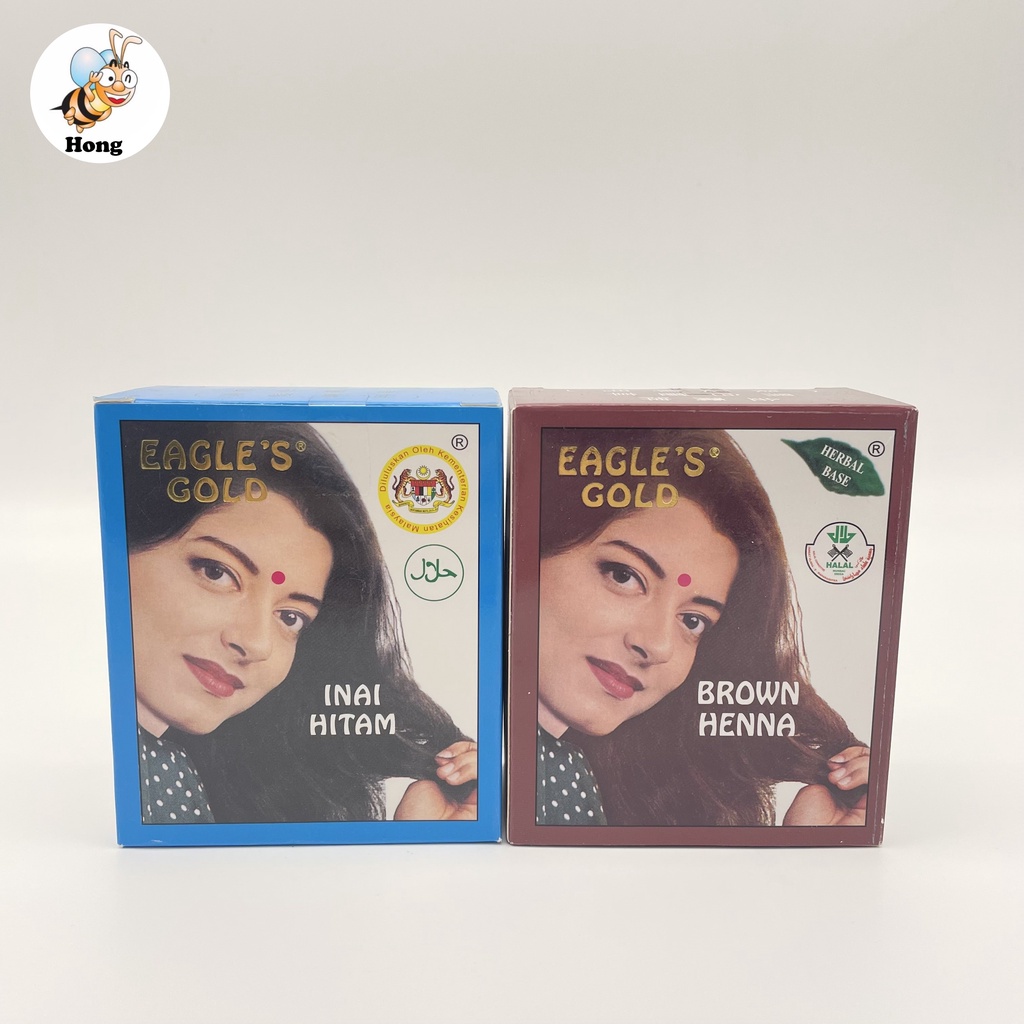 Eagle's Gold Inai Hitam / Brown Henna hair dye (6 pouches) | Shopee ...