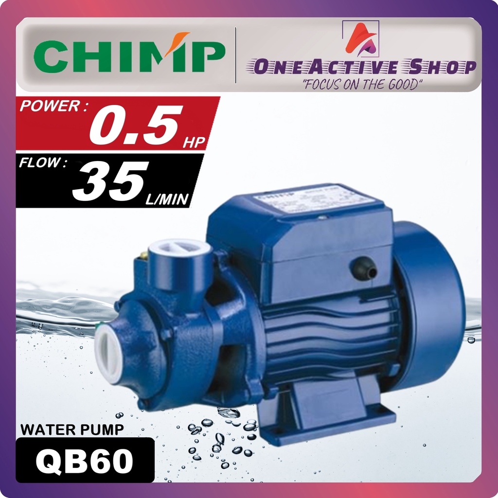 CHIMP 0.5HP Water Pump | Non-Auto Pump | QB60 | Home Water Booster Pump | Peripheral Water Jet ...