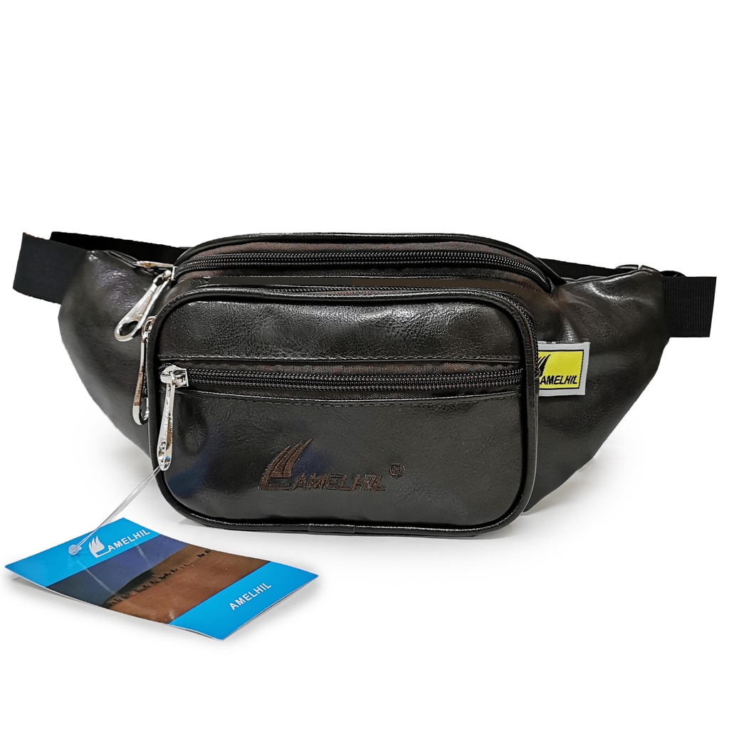 Amelhil Pouch Bag Leather Waist Bag Waterproof Beg Pinggang Beg Lelaki ...