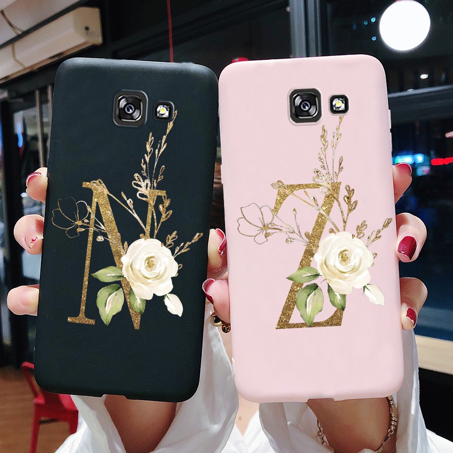 Samsung Galaxy A7 2017 Phone Case Black Matte Cute Letters Slim TPU ...