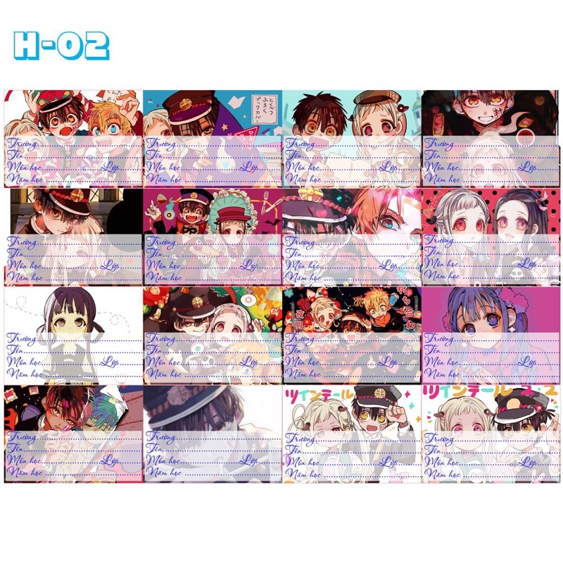 16-96 hanako jibaku shounen notebook labels / jibaku shounen hanako ...