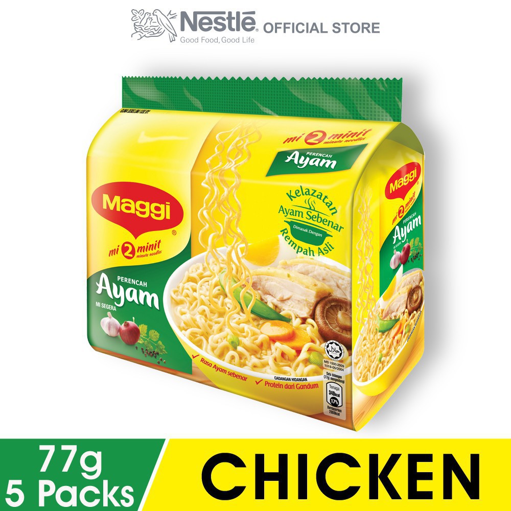MAGGI Mee 2 Minit Chicken Flavour (77g x 5packs) | Shopee Malaysia