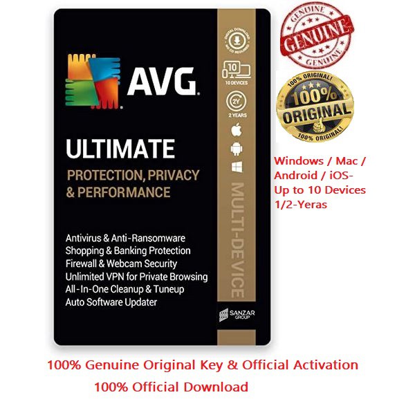 AVG Ultimate Latest Version(Windows /Mac /Android / iOS) 5/10- Users 1 ...