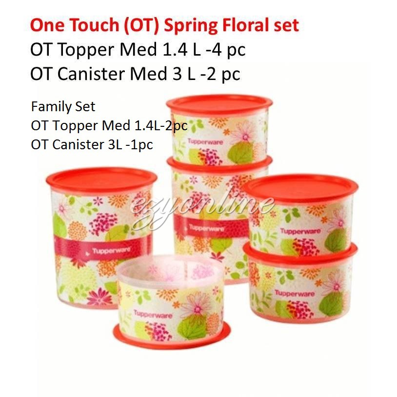 Tupperware One Touch Spring Floral Set | Shopee Malaysia
