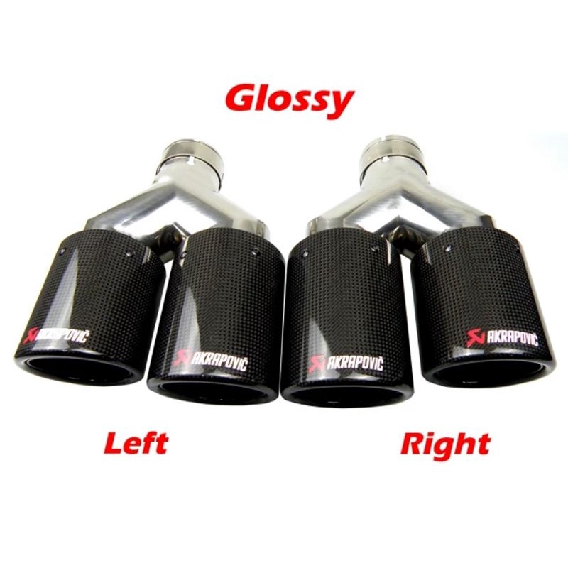 Akrapovic Car Muffler Exhaust Glossy Carbon Y-Type In Out Crimping Twin ...