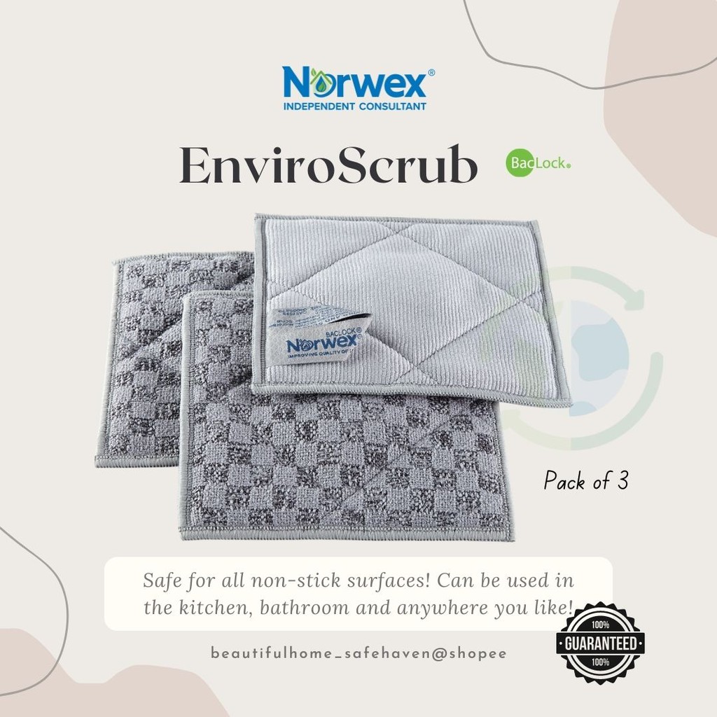 Norwex EnviroScrub Microfibre Sponge Kitchen Dish Cloth 3 pcs set | 厨房 ...