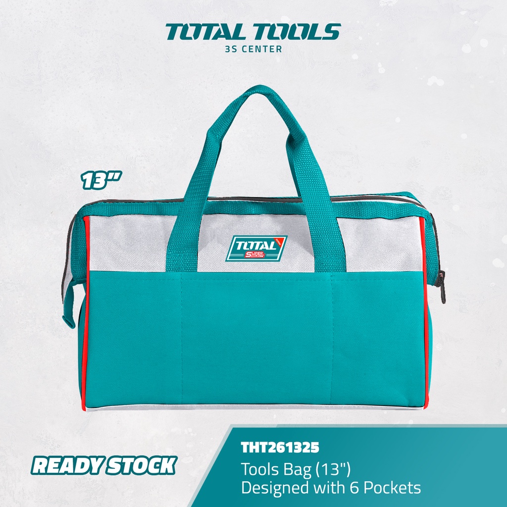 TOTAL Tools Bag (13" / 16"), Designed with 6 / 14 Pockets and Support ...